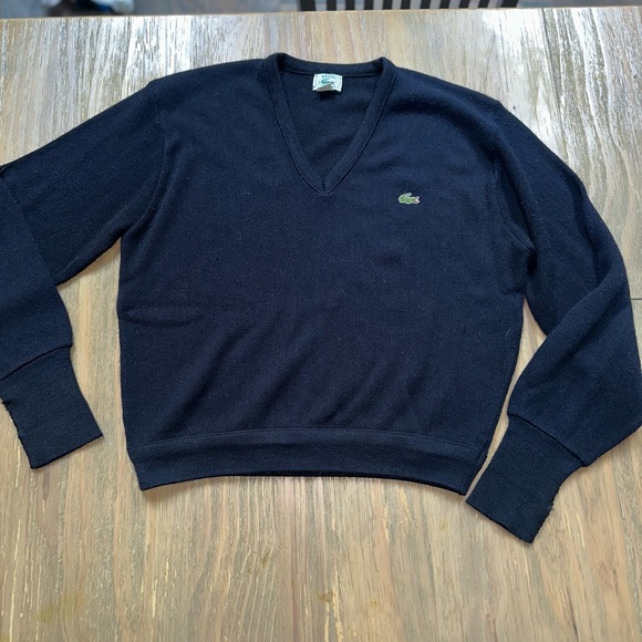 Lacoste | Sweaters | Vtg Usa Made Izod Lacoste Orlon Acrylic V Neck Sweater Navy Blue 8s 90s ...